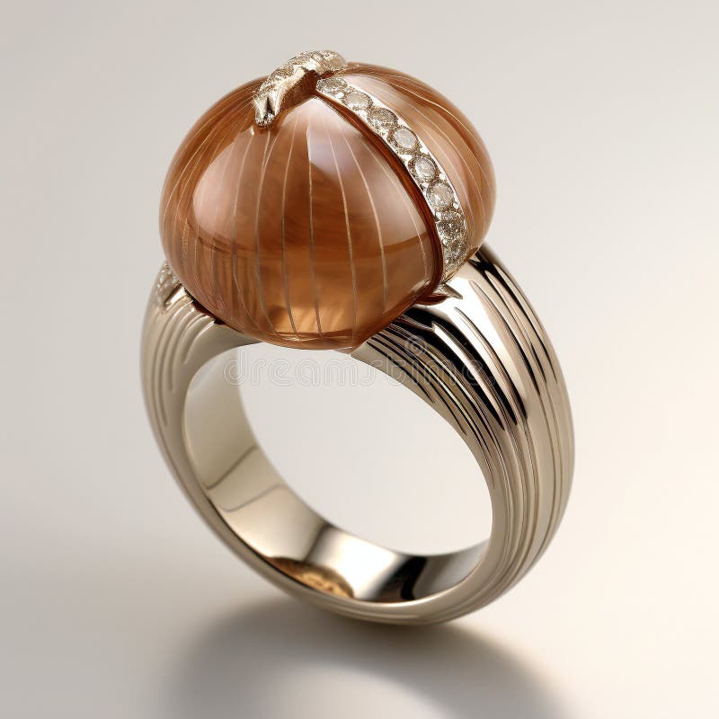 Beautiful Silver Ring Isolated on White Background. Stock Image - Image ...