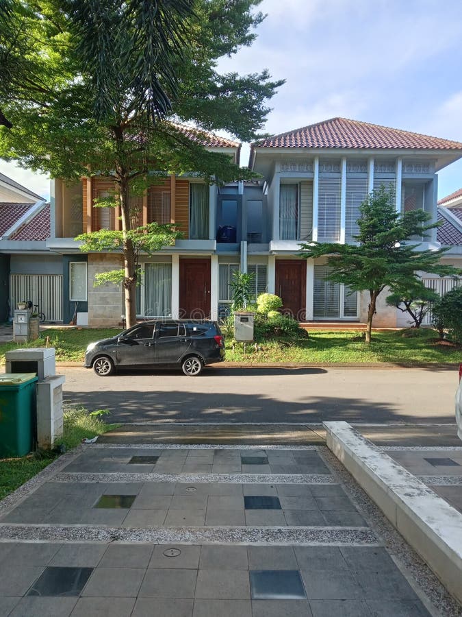 Beautiful Simple House Front View of the Stock Photo - Image of view ...