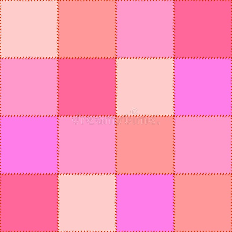 Beautiful Simple Patchwork of Squares in Pink Tones. Vector Design ...
