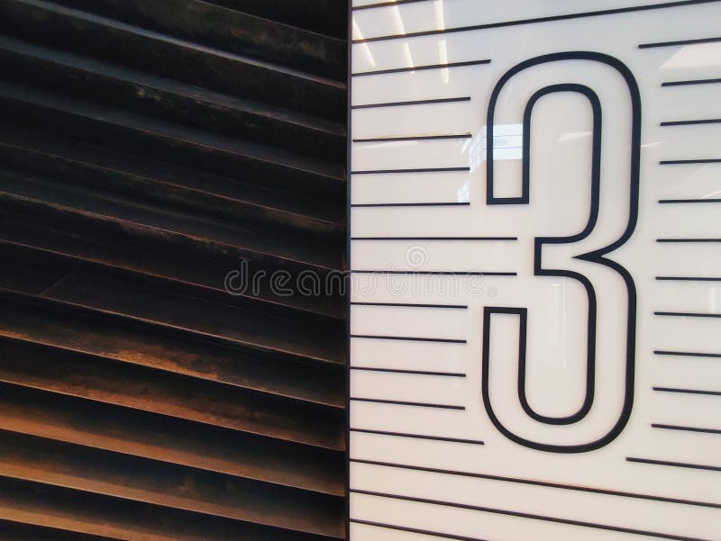 Beautiful and Simple Pattern and Number 3 Wall Design Stock Photo ...