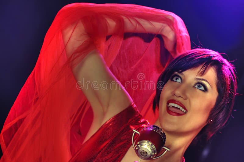 Beautiful singer stock image. Image of karaoke, charming - 15349367