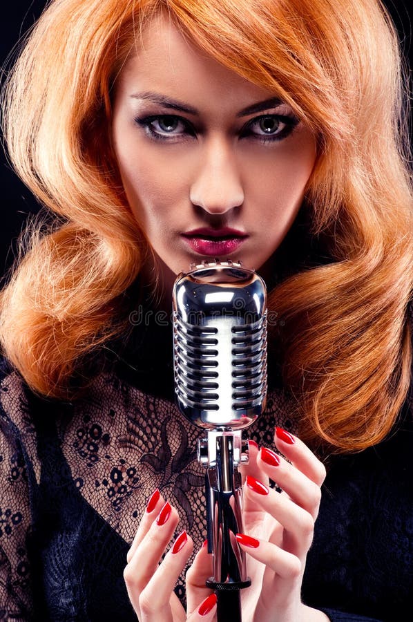 Beautiful singer stock image. Image of glamour, hair - 19888883