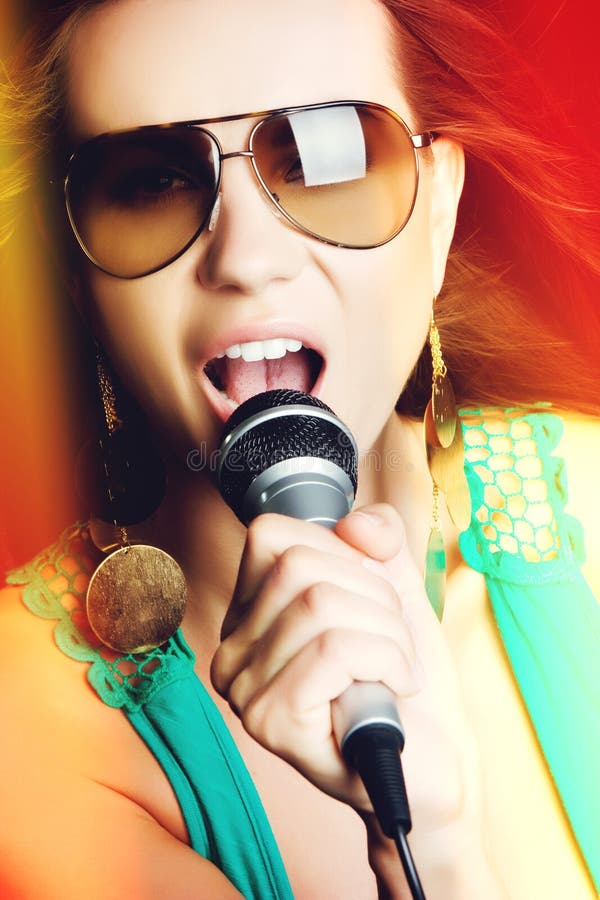 Beautiful Singing Woman stock image. Image of performer - 74310871