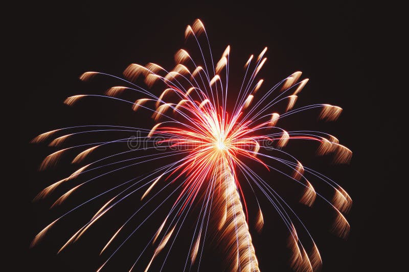 Beautiful single firework stock photo. Image of blue - 135215338