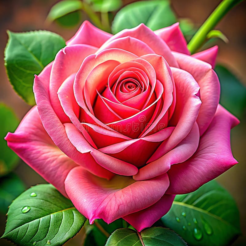 Beautiful Single Rose. Very Nice-looking Rose Stock Illustration ...