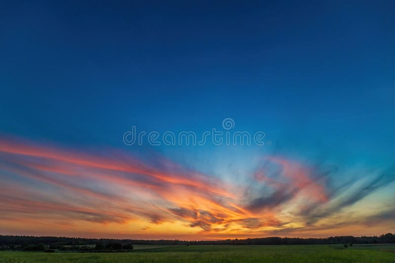 Beautiful Sky Background with Clouds after Sunset. Red Yellow Sky Stock ...
