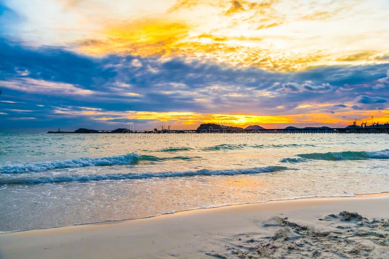 Beautiful Sky on the Beach in Sunset Stock Photo - Image of blue ...