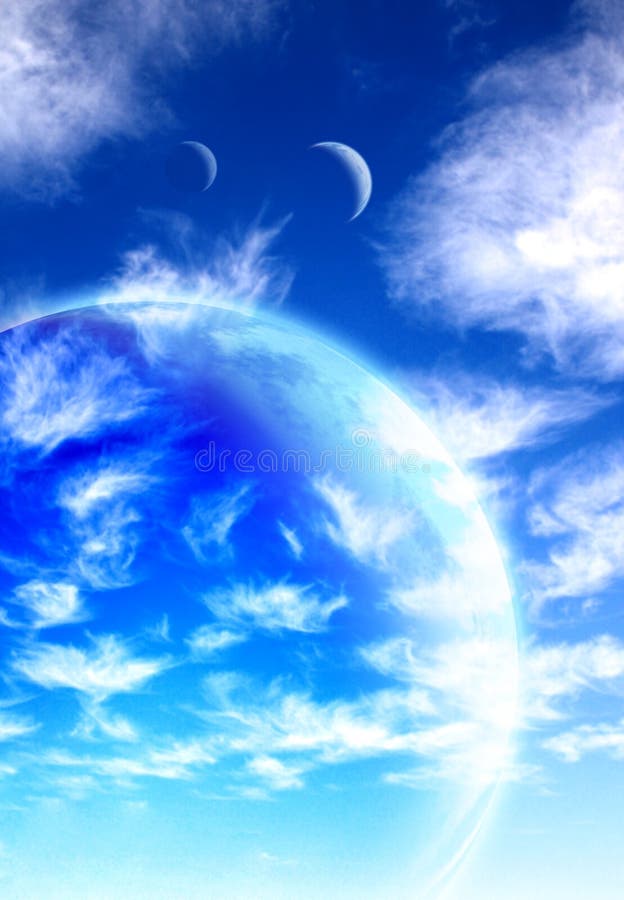 Beautiful Sky, Cloud and Planet Stock Illustration - Illustration of ...