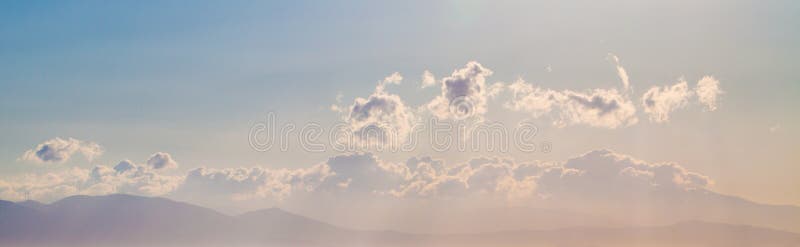 Beautiful Sky Clouds in Mountains, Landscape Panorama Skyline ...
