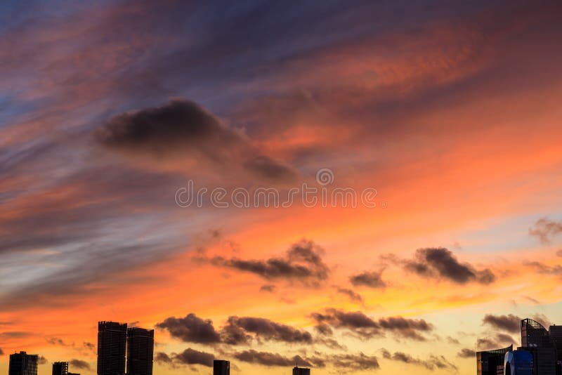 Beautiful Sky and Clouds at Dusk Stock Photo - Image of meteorology ...