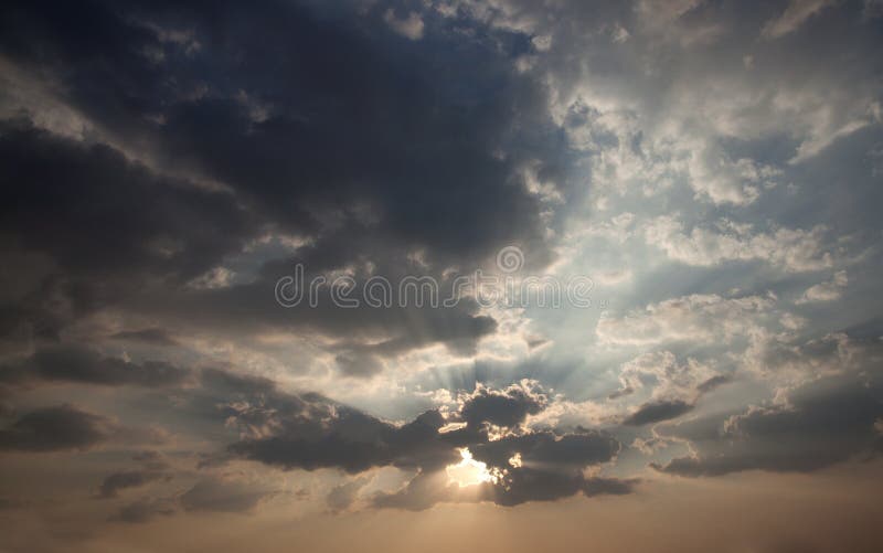 A Sky with Clouds Backlit by Sunlight Stock Image - Image of bright ...