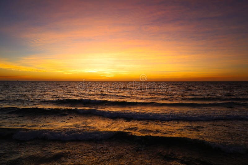 Beautiful Sky Evening Beauty and Clouds at Sunset , View of Sea Beach ...