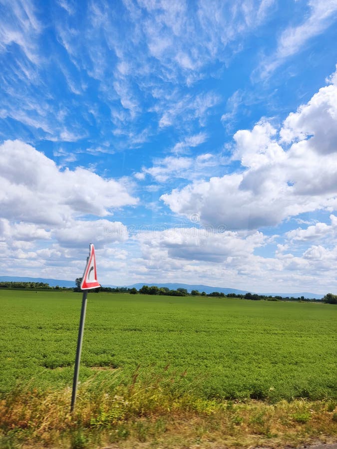 Beautiful Sky and Fields from Avto Stock Photo - Image of blue, cloud ...