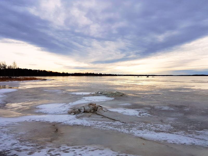 Beautiful Sky and Frozen Sea Stock Photo - Image of scenary, beautiful ...