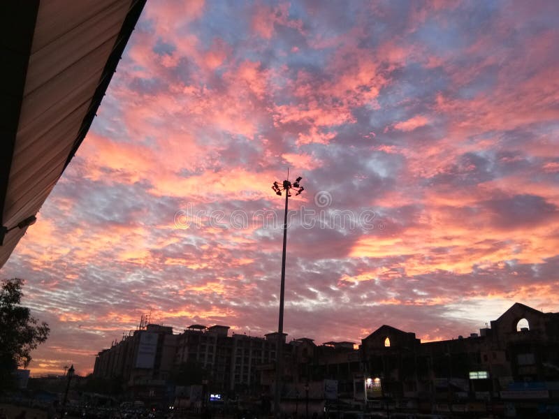 Beautiful Sky Morning Sun Rise Editorial Stock Photo - Image of awesome ...