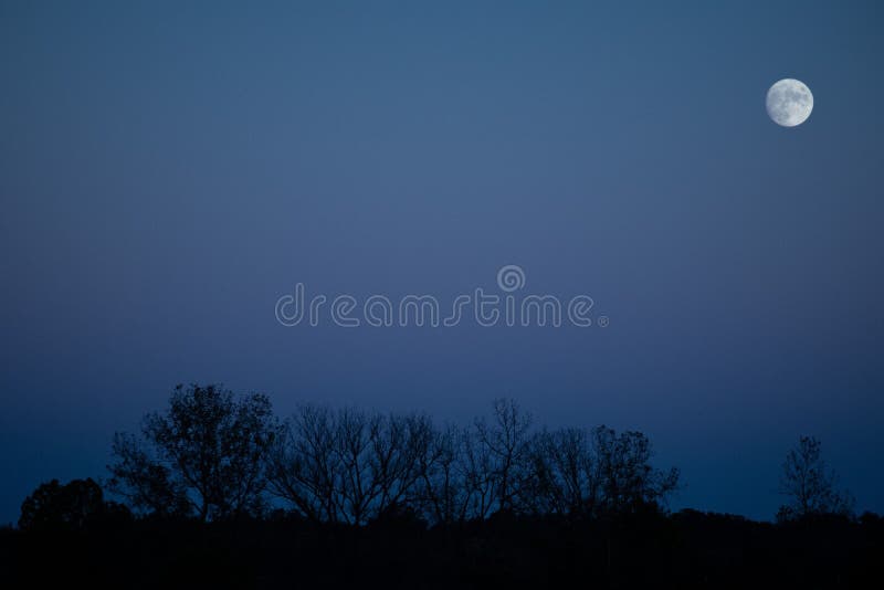 Beautiful Sky at Night with a Moon Stock Photo - Image of landscape ...