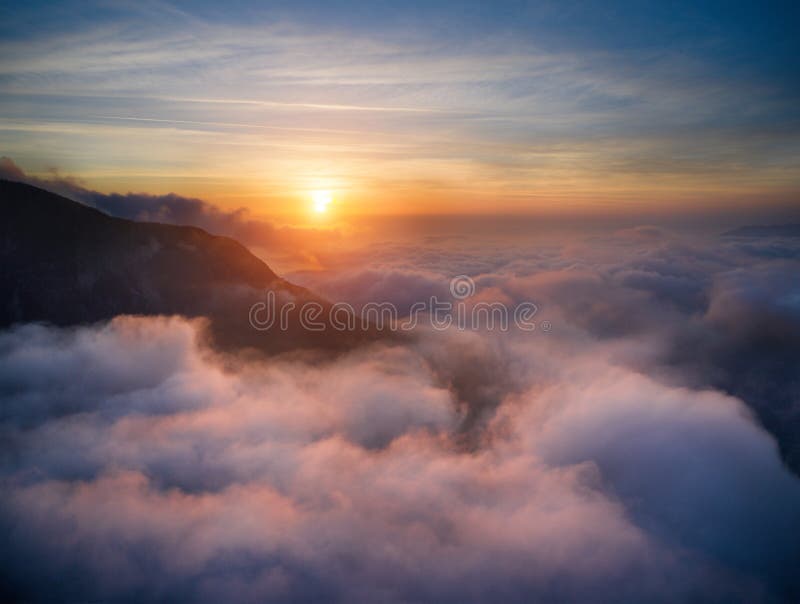 Beautiful Sky Over Clouds at Sunset Time Stock Photo - Image of cloudy ...