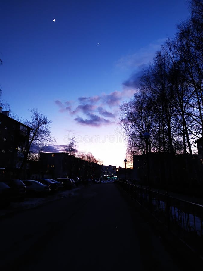 Beautiful Sky Over the Night City Stock Image - Image of poster, text ...