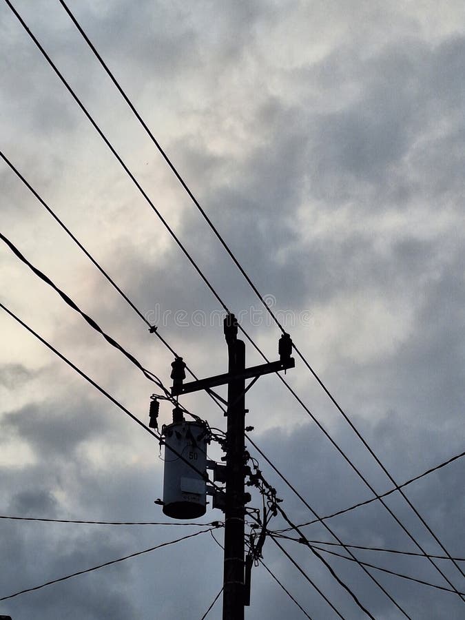 Beautiful Sky and Power Pole Stock Image - Image of lighting, pole ...