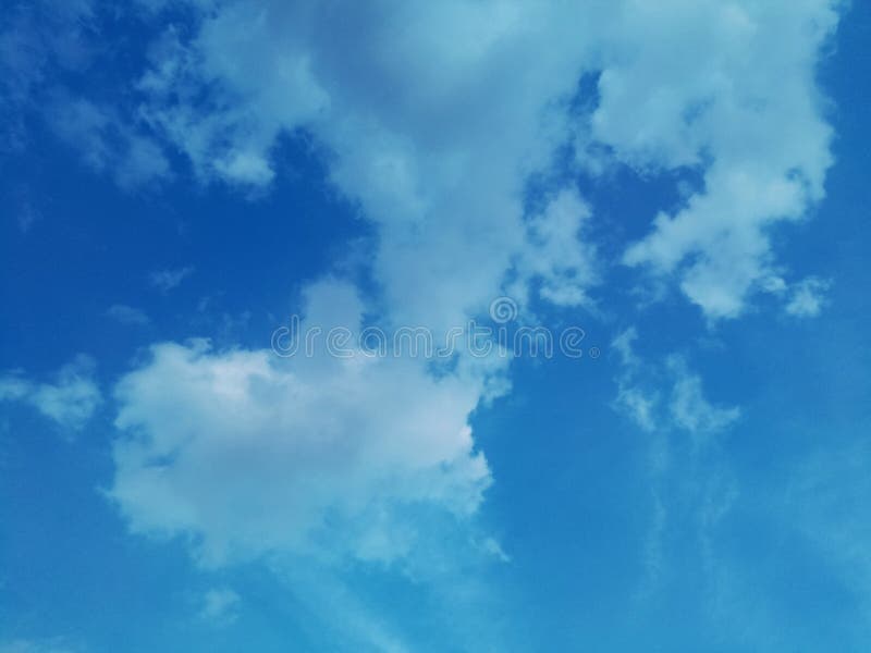 The Beautiful Sky Radiates Blue and White Clouds Stock Photo - Image of ...