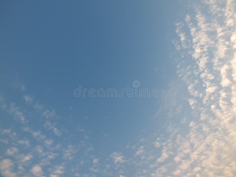 The Beautiful Sky Saw a Small Cloud Fed To a Half Circle. Stock Photo ...