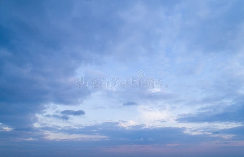 Beautiful Sky with Stretched Clouds during Twilight. Stock Photo ...