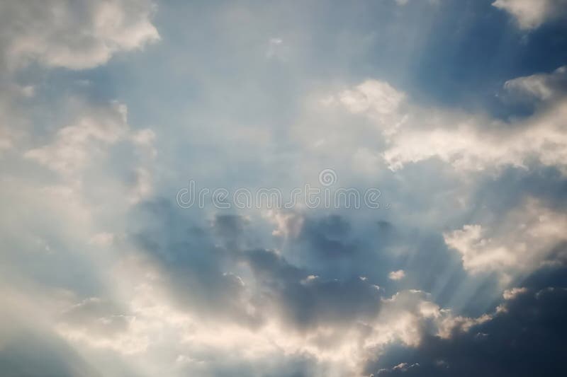 Beautiful Sky with Sun Rays Stock Photo - Image of beautiful, cloud ...