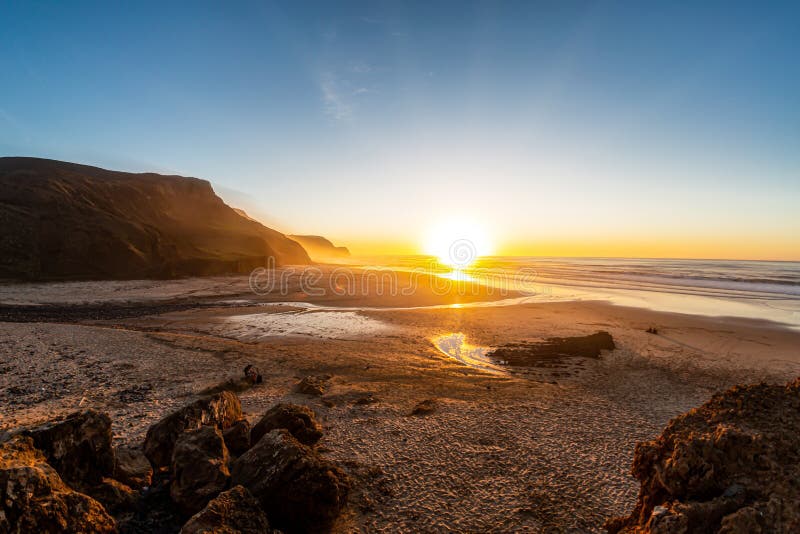 Beautiful Sky during the Sunset in the Middle of the Ocean Stock Image ...