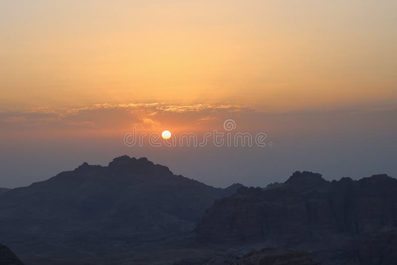 Beautiful Sky at Sunset on the Mountains of Jordan Stock Photo - Image ...