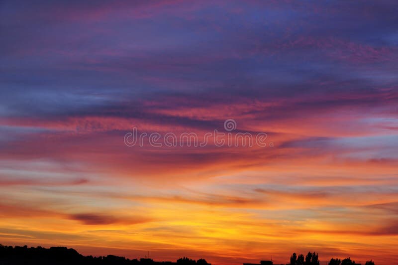 Beautiful sky at sunset stock image. Image of eary, sunset - 77037627