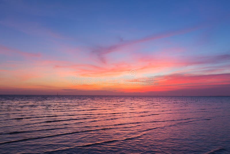 Beautiful Sky after Sunset Over Sea Coast Stock Image - Image of ...
