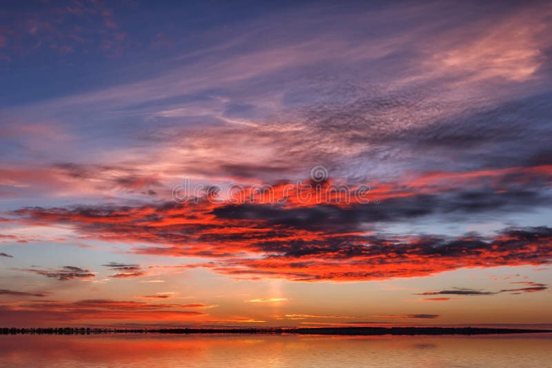 Beautiful Sky Sunset. Twilight Dramatic Red Clouds Stock Photo - Image ...
