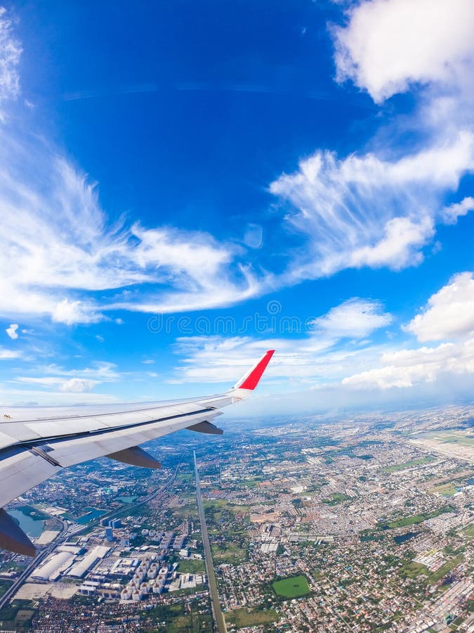 Beautiful Sky View from Airplane Stock Photo - Image of view, city ...