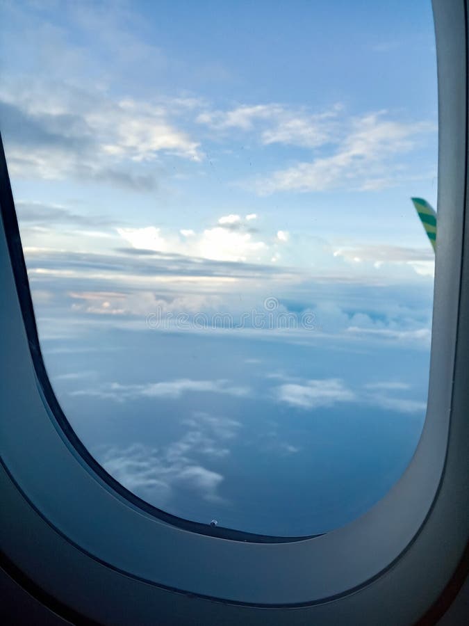 Beautiful View of the Sky in the Morning from Behind the Airplane ...