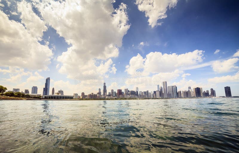 Beautiful Skyline of Chicago, Illinois. Stock Image - Image of city ...