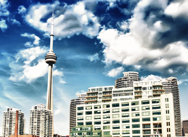 Beautiful Skyline of Toronto from Lake Ontario - Canada Stock Photo ...