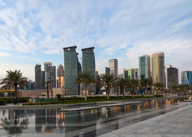 Doha Sky Line editorial stock image. Image of east, building - 228508264