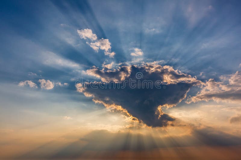 Beautiful Skyscape Clouds and Sunrays Stock Photo - Image of skyscape ...