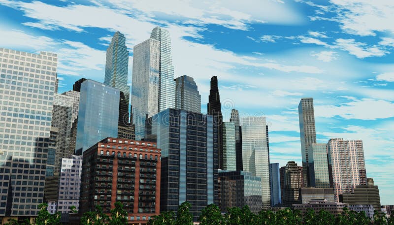 Beautiful Skyscraper Against the Sky Stock Illustration - Illustration ...