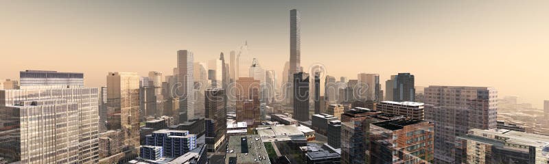Beautiful Skyscrapers on a Background of Blue Sky Stock Illustration ...