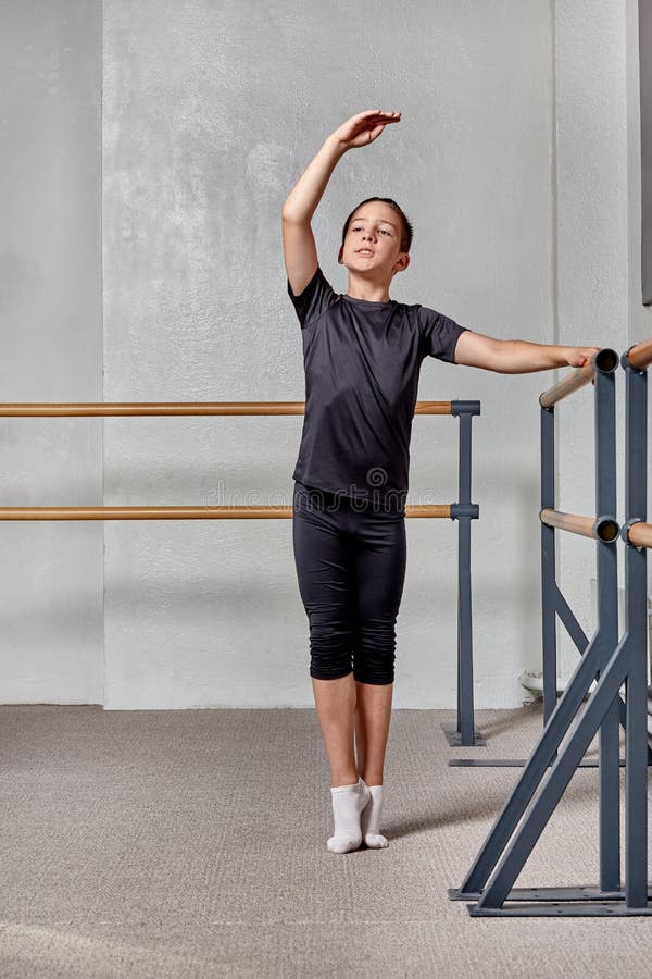 Beautiful Slender Man Dancing Ballet. Basic Positions in Ballet Stock ...