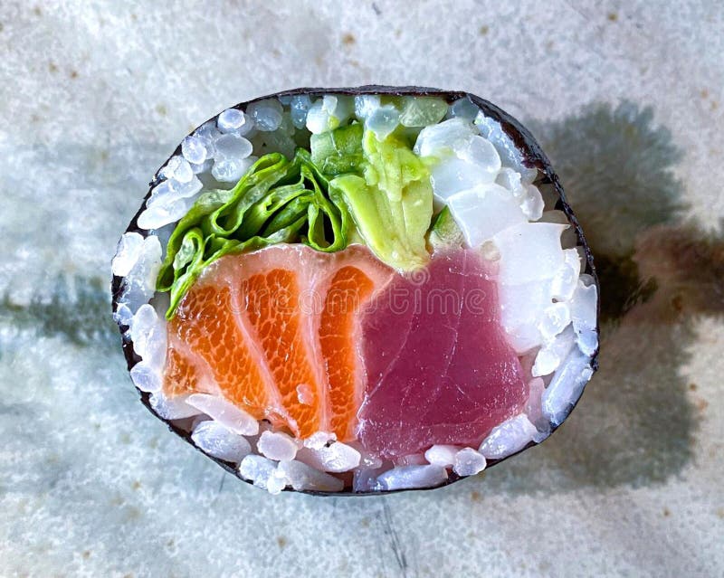 Beautiful Slice of Sushi Roll Stock Image - Image of nigiri, lunch ...