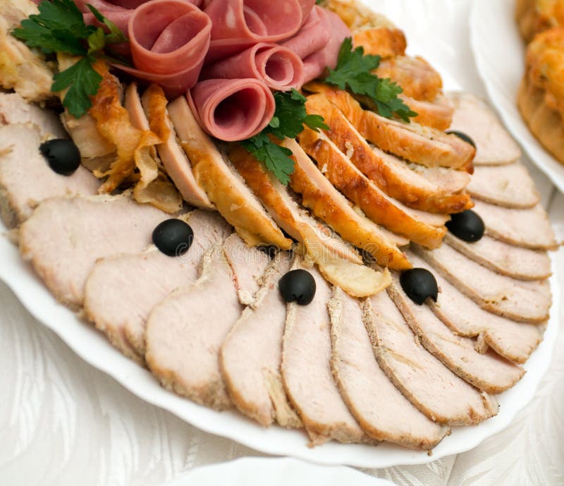 Beautiful Sliced Food Arrangement. Stock Image - Image of eating ...