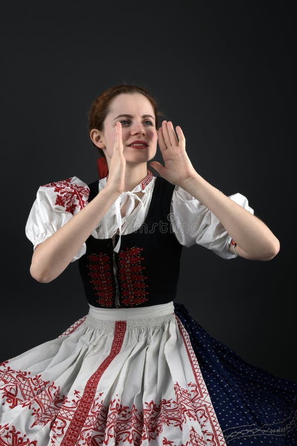 Beautiful slovak woman stock photo. Image of dress, ethnology - 142099026