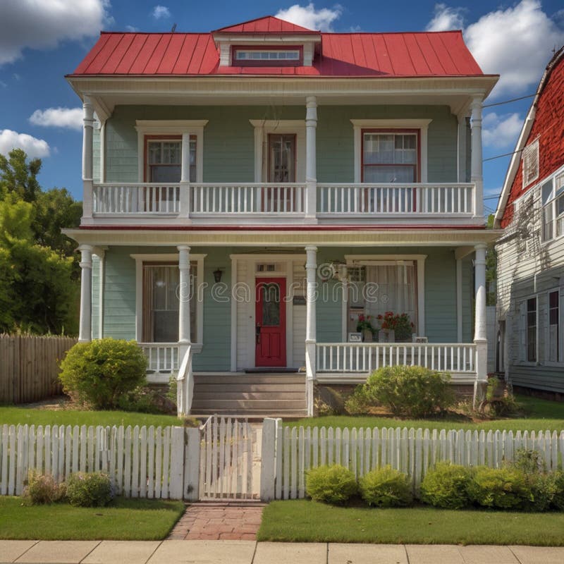 Small House for Sale Rent. an Empty, Small, Blue House with a Notice in ...