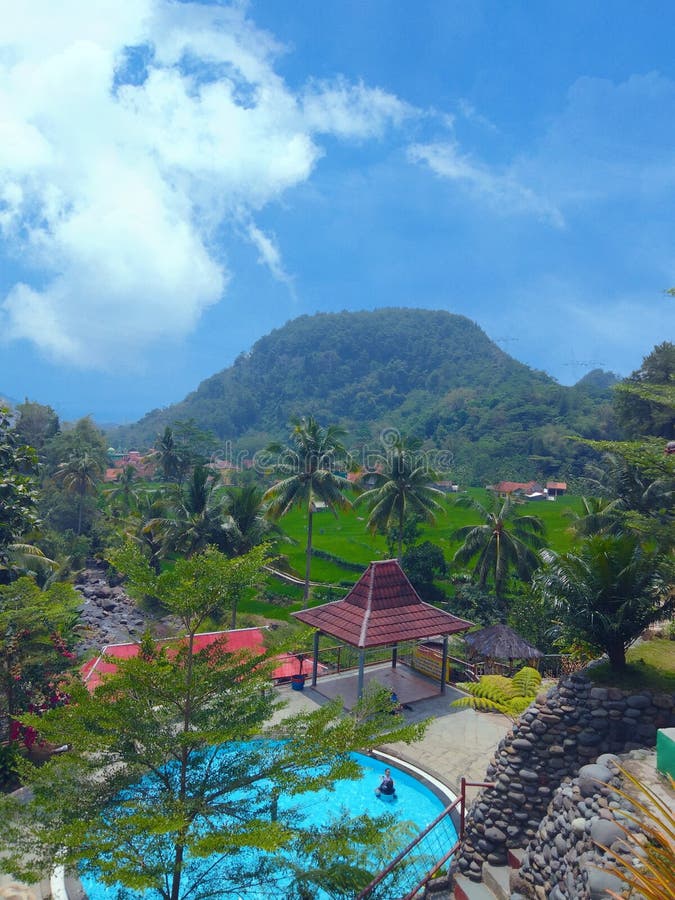 Beautiful Small Mountain View with a Small Fresh Swimming Pool Stock Photo - Image of tree, hill ...