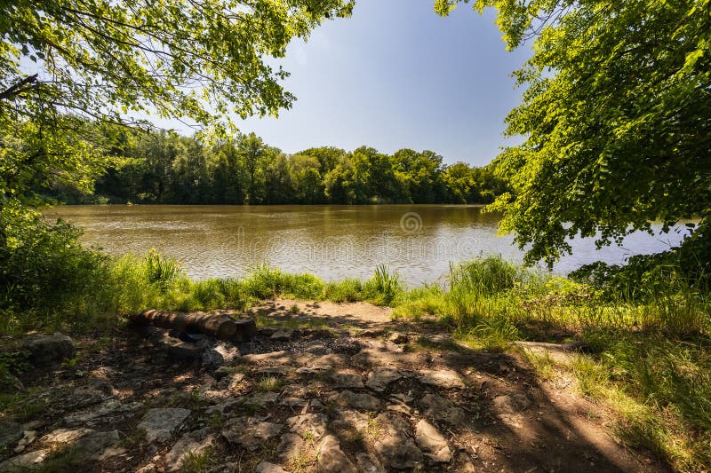 Beautiful Small Waterfall Full of Small and Big Rocks and Stones with ...
