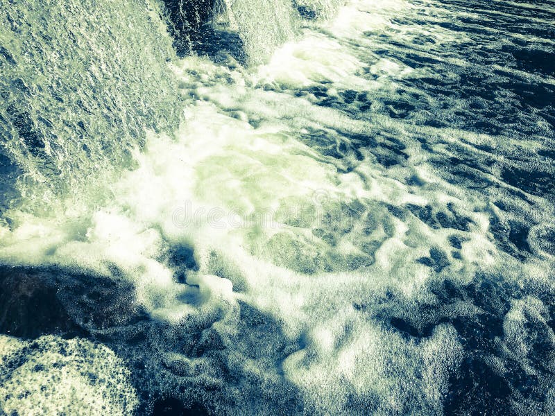 Beautiful Waterfall Falling into the Sea. Big Waterfall Stock Image ...