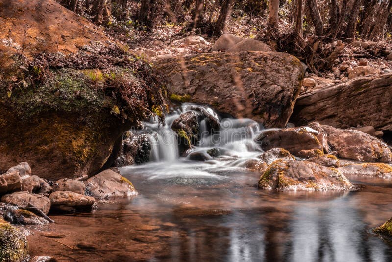 Beautiful Small Waterfall between Rocks Stock Image - Image of small ...
