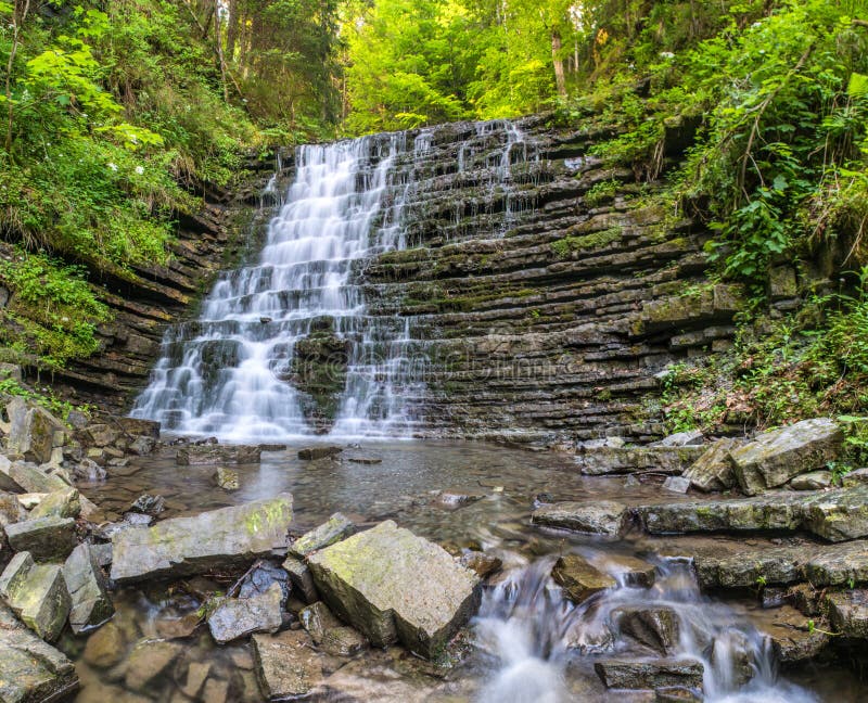 Beautiful small waterfall stock photo. Image of park - 96179264